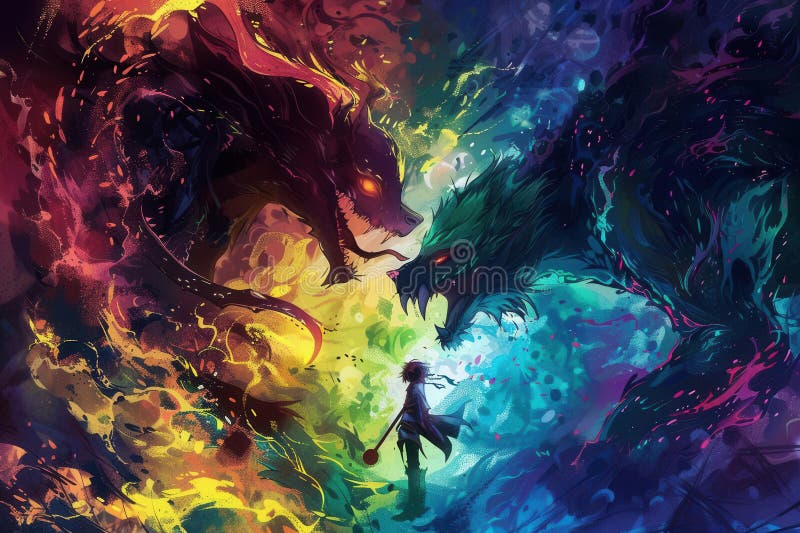 Intense Contrasts. Visual Storytelling Concept Stock Illustration ...