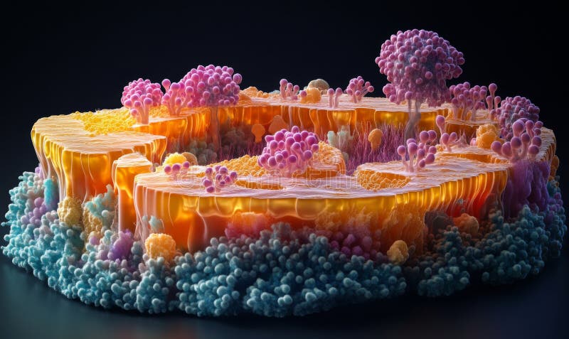 An Intense 3D Model of Cancerous Tumor Invasion Stock Illustration ...