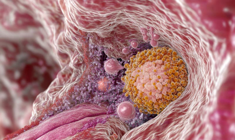 An Intense 3D Model of Cancerous Tumor Invasion Stock Illustration ...