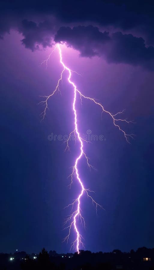 Intense Electrical Discharge, Sharp Lightning Bolts Across a Turbulent ...