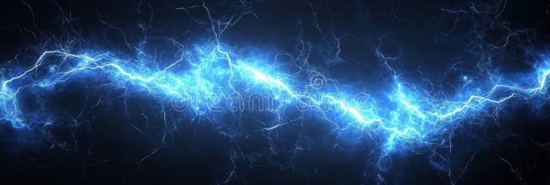 Intense Electrical Energy Charge, Thunder and Lightning Rays Abstract ...