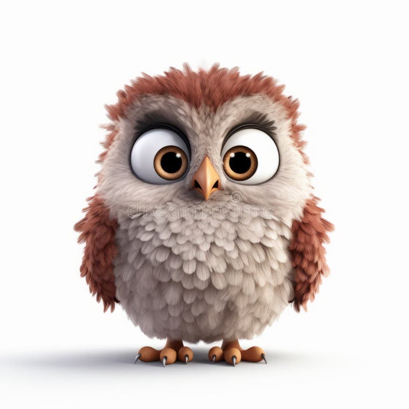 Intense Emotional Expression: Cute Little Owl 3d Image in Pixar Style ...