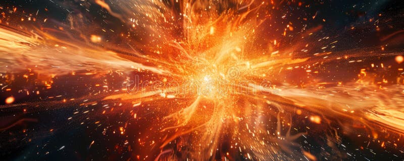 An Intense Energetic Background with a Central Explosion of Light with ...