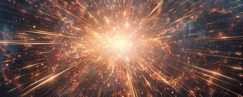 An Intense Energetic Background Featuring a Central Explosion of Light ...