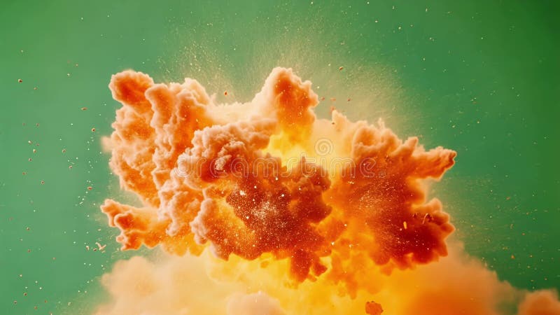 An Intense Explosion Bursting Upwards Tering Debris in a Vibrant ...