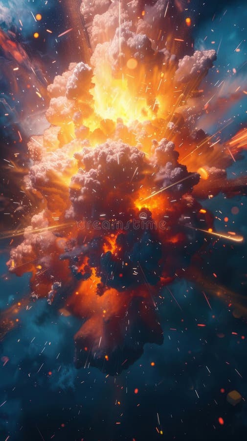 Fiery Blast. Explosive Energy Concept Stock Illustration - Illustration ...