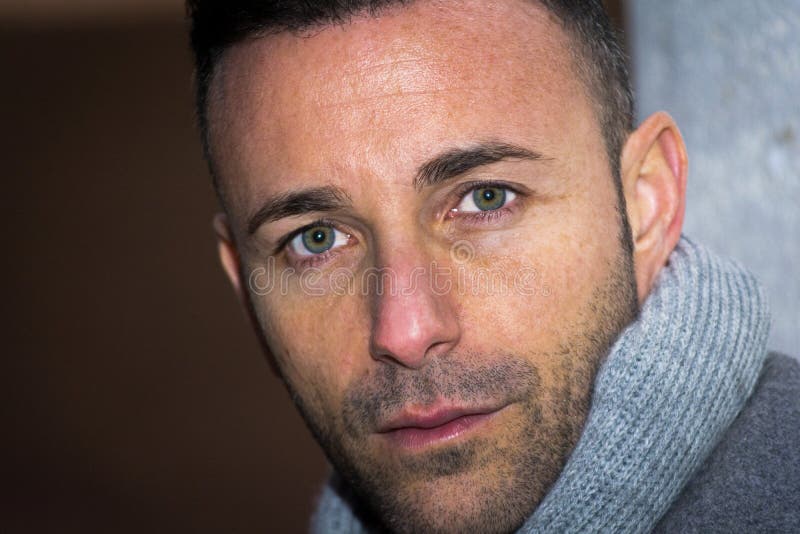 Intense eyes of a boy stock image. Image of clear, scarf - 63699417