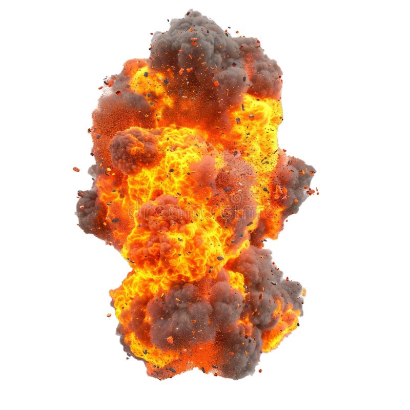 Intense Fiery Explosion Isolated on Transparent Background Stock Image ...