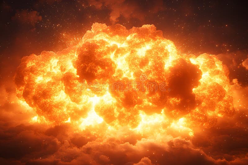 Intense Fiery Explosion Scene for Dramatic Design and Storytelling ...