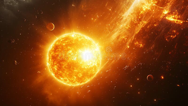 Fiery Stellar Explosion Cosmic Nebula Space Background Orange Red ...