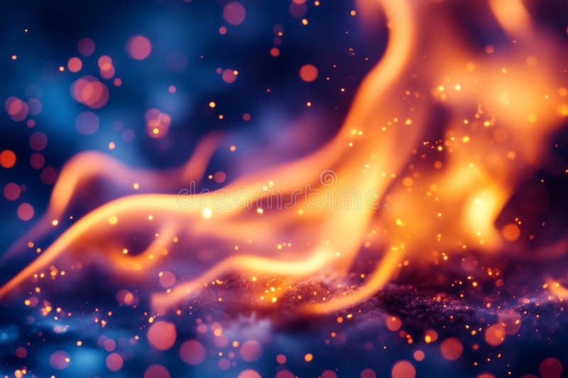 Intense Fire Burning with Bright Flames, Embers, and Glowing Particles ...