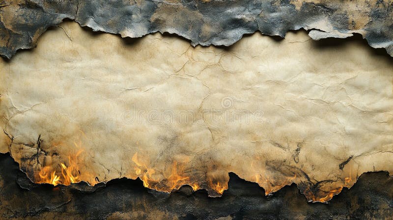 Intense Fire Burning through Wall on Gray Background Stock Image ...