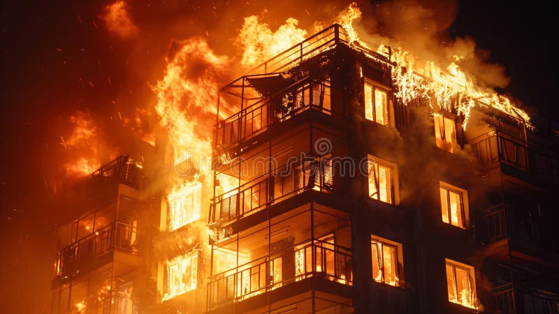 Intense Fire Emergency: Residential Building Blaze and Basket Fire ...