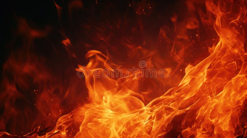 Intense Fire Flames Close Up. Suitable for Backgrounds or Fire Safety ...