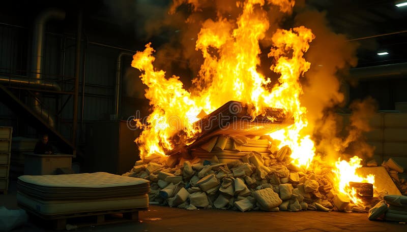 Intense Fire Flames Burning Upward in Darkness Generative AI Stock ...