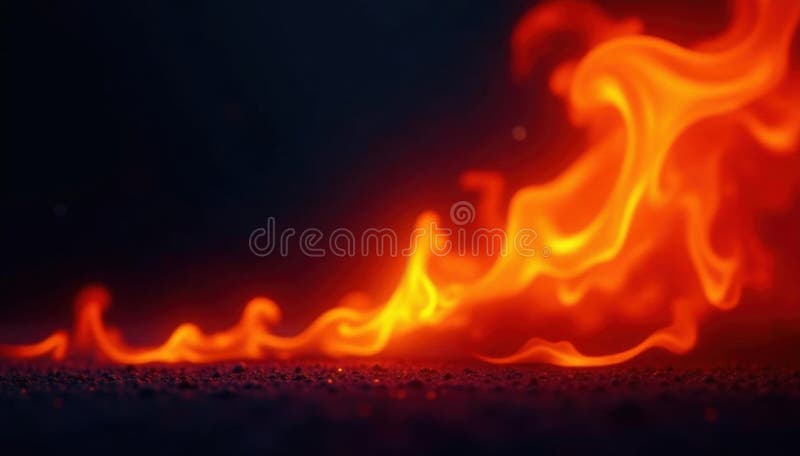 Intense Fire, Isolated on Dark, Flickering Edges , Flame, Orange Stock ...