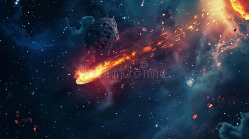 Intense Fire and Smoke in Space Stock Photo - Image of flames, display ...