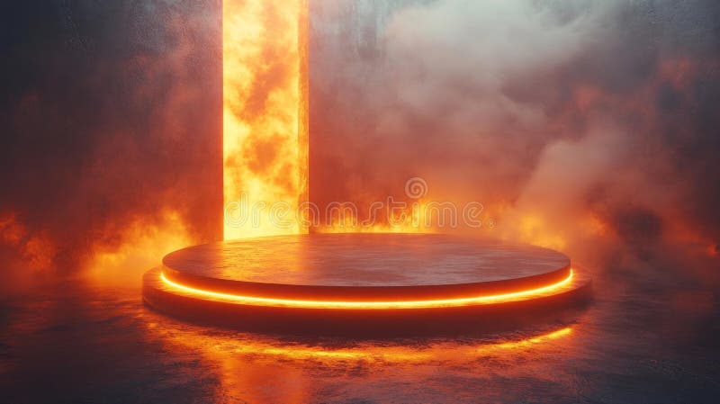 Intense Fire Wall with Fiery Orange Glow and Dark Smoke Stock ...