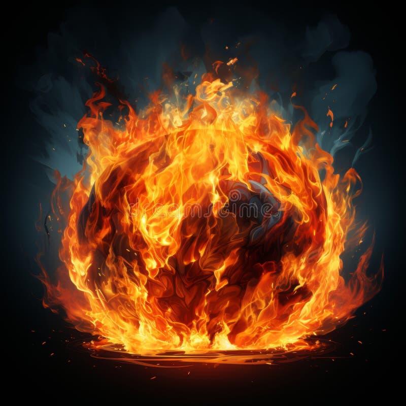 Intense Fireball Illuminates Dark Room, Casting Shadows on Reflective ...