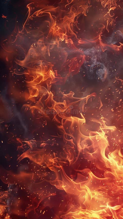 Intense Flames. Fiery Backgrounds Concept Stock Illustration ...