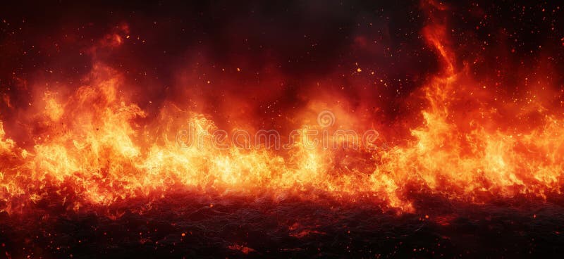 Intense Flames Fire Background Dramatic Visual Effects Designs Stock ...