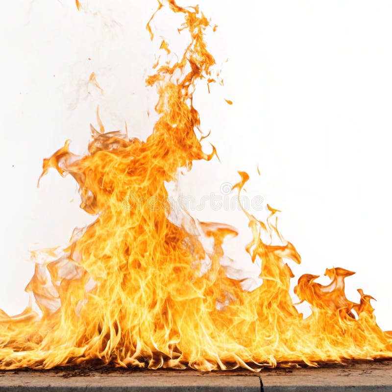Intense Flames Fire Isolated Stock Illustration - Illustration of ...