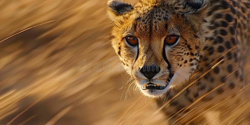 The Intense Focus in a Cheetah Eyes As it Accelerates, Captured in a ...