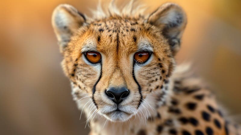Intense gaze of a cheetah. stock illustration. Illustration of amber ...