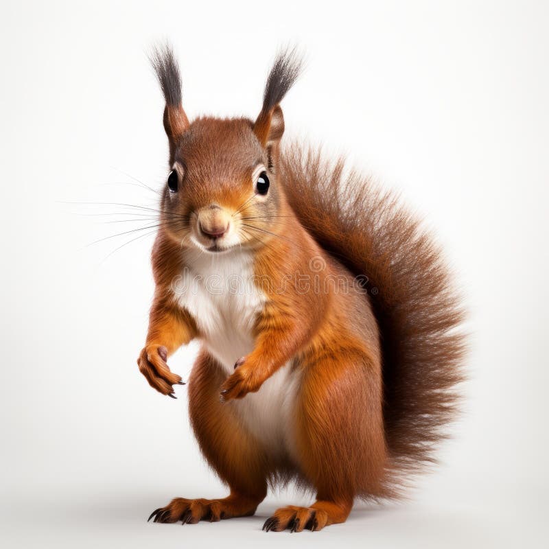 Intense Gaze: 3d Rendering of Red Squirrel in Spontaneous Gesture Stock ...