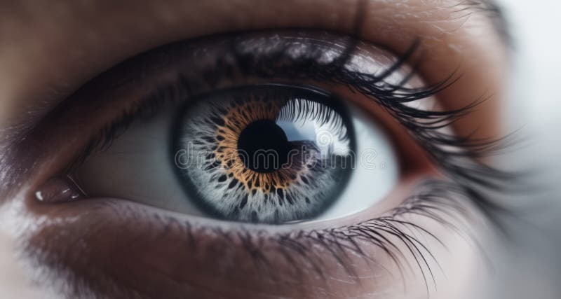 Intense Gaze of a Human Eye with a Striking Iris Stock Illustration ...