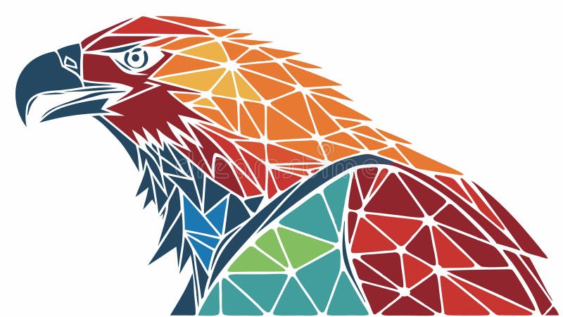 Intense Geometric Eagle Head, Abstract Bird Portrait, Vector Design ...
