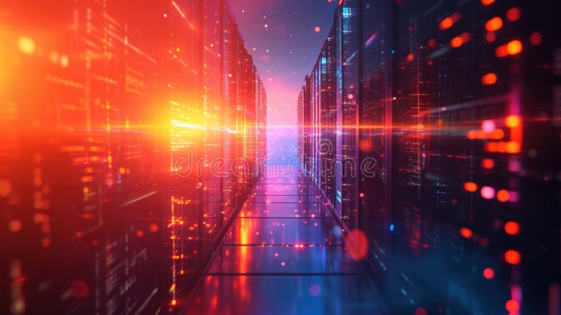 The Intense Glow of a Virtual Firewall Serving As a Digital Barrier ...