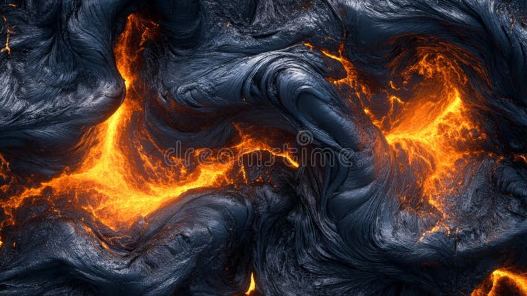 Intense Glowing Lava Flow Texture Background Stock Illustration ...