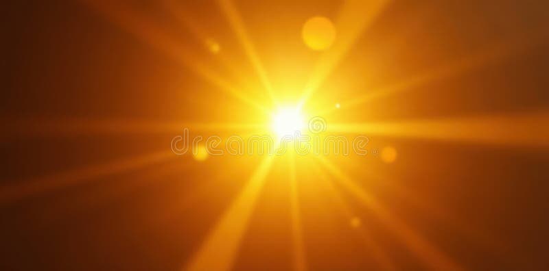 Intense Sun Rays, Gold Background, Natural Lens Flare, Warm, Sunburst ...