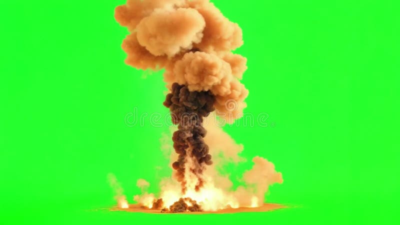 Massive Ground Explosion with Dust Cloud on Green Screen Stock Video ...