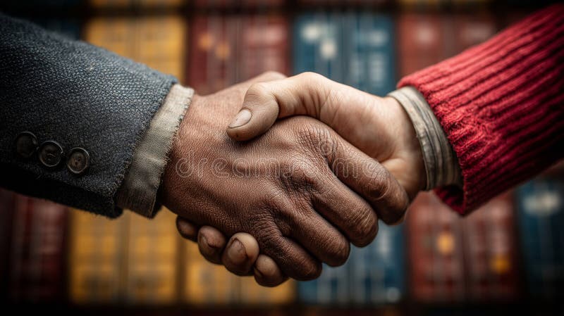 Intense Handshake Symbolizes Trade Deal between Partners at the Docks ...