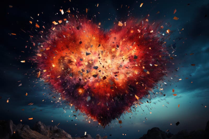Heart explosion stock illustration. Illustration of explosion - 7917131