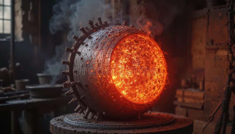 Intense Heat and Glow Emitting from a Metal Object Inside a Traditional ...