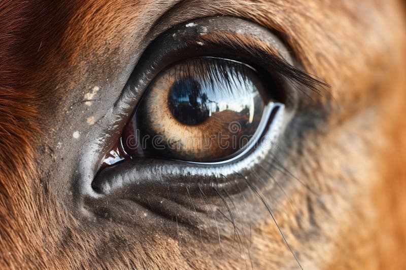 Intense Horse Eye Close Up. Generative AI Stock Illustration ...