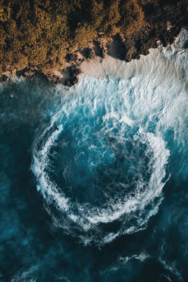 Intense Hurricane Forming Over Open Ocean. Stock Illustration ...