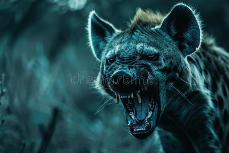 Intense Hyena Portrait with a Dramatic Expression Stock Photo - Image ...