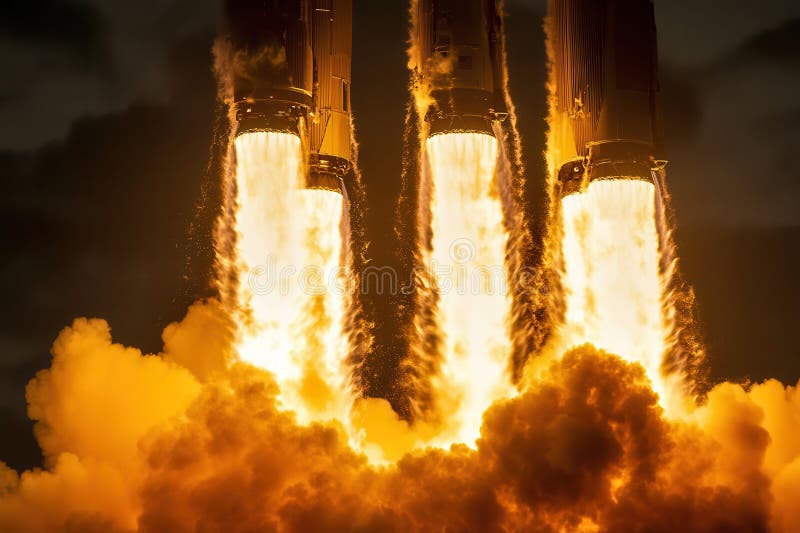 Intense Ignition of Rocket Engines during Launch with Magnificent ...