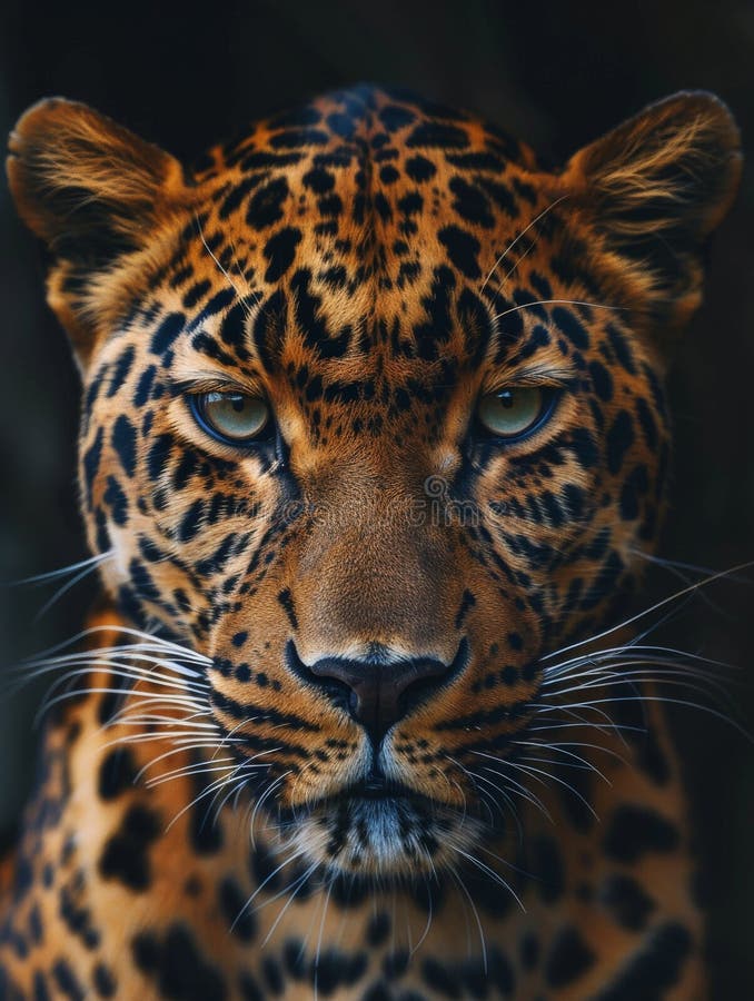 Intense Leopard Staring at Camera Stock Illustration - Illustration of ...