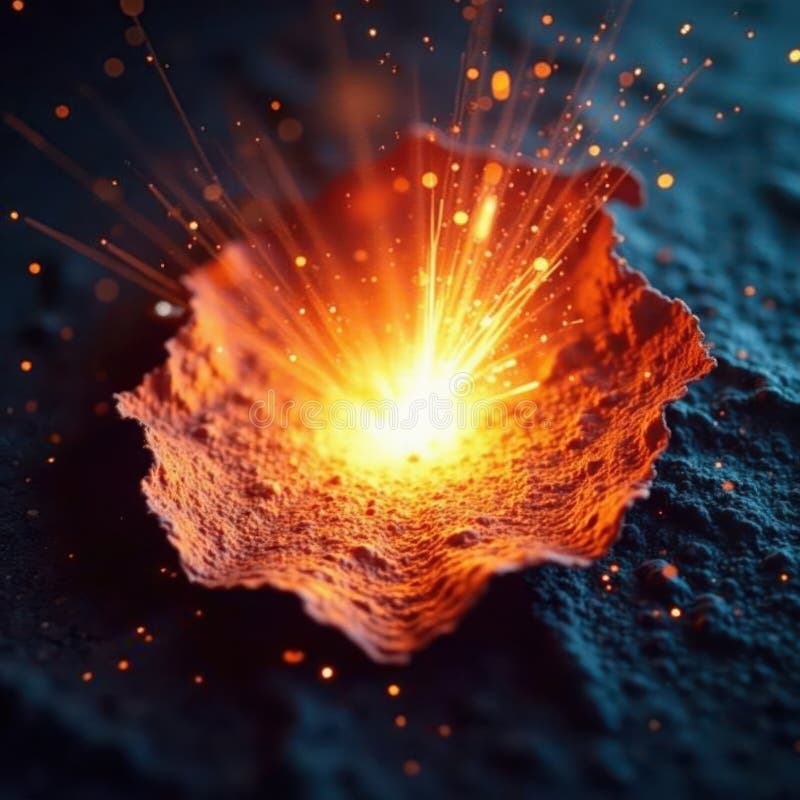 Intense Light Bursts from Center of Crushed Paper; Dark Vignette ...