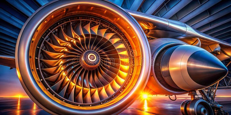Intense Light Displaying the Precision Engineering of a Jet Engine ...