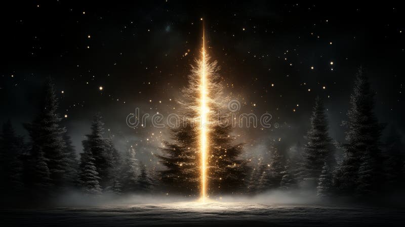 Intense Light Piercing the Dark Night, a Stunning Contrast of ...