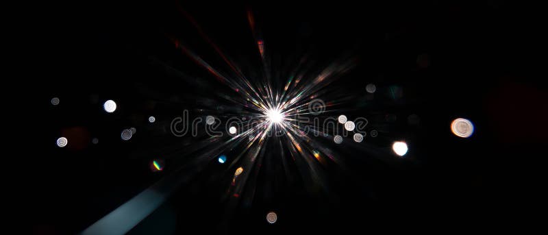 Intense Light Reflections with Sparkling Effects on a Dark Background ...