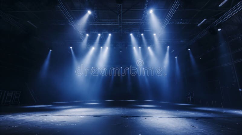 Intense Lighting Over Empty Stage, Concert Venue during Nighttime ...