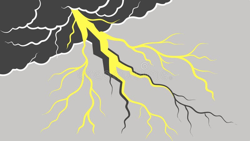 Intense Lightning Bolt Strike, Stormy Weather, Vector Design Generative ...