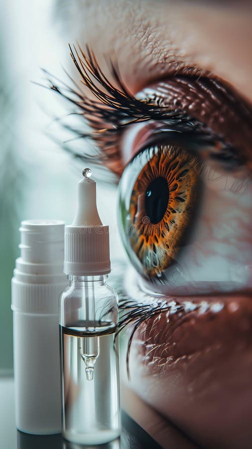 An Intense Macro Shot of a Human Eye with a Droplet Reflecting an ...